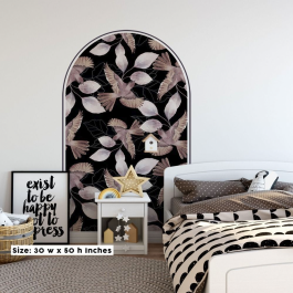 Arch Vinyl Decal, Floral Pattern Wall Decals for Kids, Girls Bedroom ...